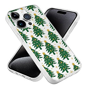Niapessel Compatible with iPhone 15 Pro Max Case Merry Christmas Tree Print Shockproof Protective Phone Cases Slim Thin Cover TPU for Women Men Boys Girls