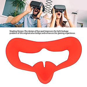 Yoidesu Silicone VR Face Cover Pad, VR Glasses Silicone Eye Mask Breathable Anti Sweat VR Protective Cover for Oculus Quest 2 Gaming Headset(red)