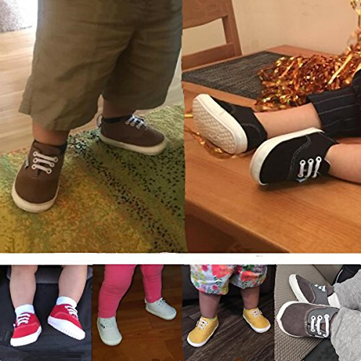 RVROVIC Baby Boys Girls Shoes Canvas Toddler Sneakers Anti-Slip Infant First Walkers 12Color (11cm (0-6months), White)