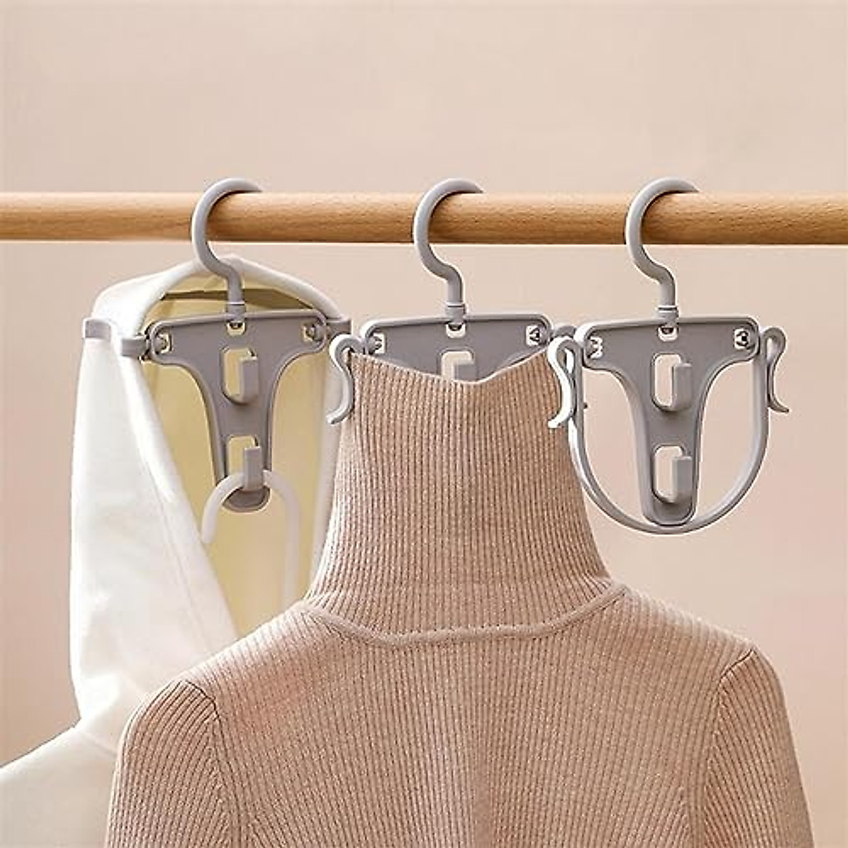 NOTRYA Wall Mounted Drying Rack, High-Neck Sweater Hanger Closet Organizers Collapsible Hooded Sweater Hangers Clothes Drying Rack Folding