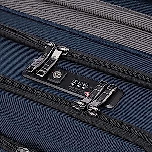 TUMI Alpha Short Trip Expandable 4-Wheeled Packing Case - Roller Bag for Short Trips & Weekend Getaways - Carry-On Luggage with 4 Spinner Wheels - Travel Suitcase for Men & Women - Navy/Grey