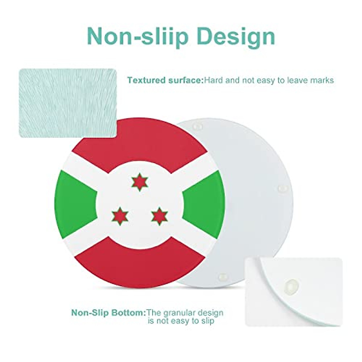 Flag of Buregundi Cutting Board Tempered Glass Chopping Board for Kitchen Hotel