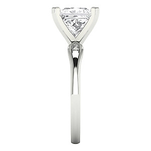 Clara Pucci 2.50ct Princess Cut Solitaire Moissanite Excellent Engagement Bridal Promise Anniversary Ring 18K White Gold Size 6.5