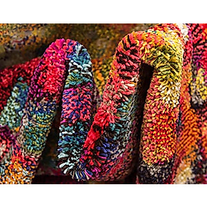 Unique Loom Jardin Collection Colorful, Vibrant, Abstract, Modern Area Rug, 3 ft 3 in x 5 ft 3 in, Multi/Blue