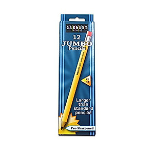 Sargent Art 72 x 2pk Jumbo Pencils, 144 total Class Pack, Beginner Yellow Pencils, Mega Size, Non-Toxic (12)