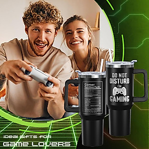 puhnhsv 40 oz Gaming Tumbler With Handle and Straw, 30oz Insulated Stainless Gaming Tumbler Coffee Travel Mugs Cup Water Bottle Game Lovers Gifts for Men Boys