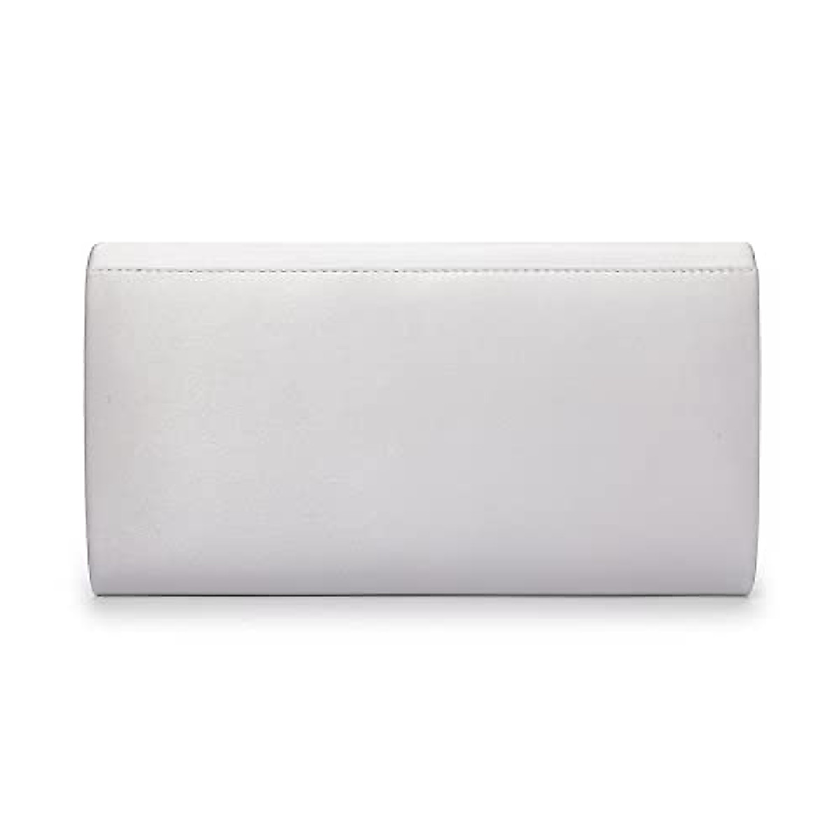 Mulian LilY M102 Silver Evening Bags For Women Pleated Satin Rhinestone Brooch Prom Clutch Purse With Detachable Chain Strap Silver