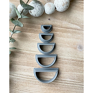 Polymer Clay Cookie Cutters – The Clayful Co Semi Circle Cutter Pack Set of 5 – Plastic Cutter for Jewelry and Earring Shapes Half Circle