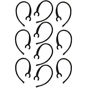 10-Pack Replacement Clamp Bluetooth Ear Hook Loop Clip Replacement - Set of 5 Small Clamps + 5 Pack Large Clamps Shape Clear Hook for Samsung, Motorola, LG & Other Bluetooth Headsets (Black)