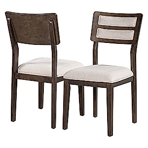 Goozio Piece, Wood Dining 4 Upholstered Chairs and Bench with Cushion, Classic Traditional Style Kitchen Table Set for 6 Person,Espresso