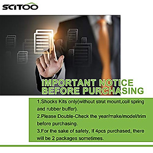 Scitoo Shocks Absorber, Front Shock Strut Absorbers Kits fit 2003 2004 2005 for Toyota Sienna Compatible with 334430 72236 334431 72237 Set of 2