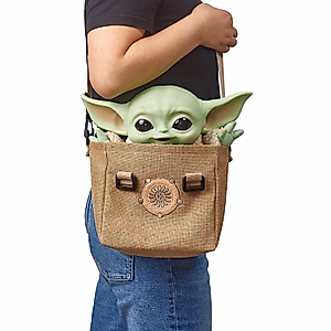 Mattel Star Wars Grogu Plush 10-inch Toy, Character Figure with Soft Body, Sounds & Carrier, Inspired by Star Wars The Mandalorian