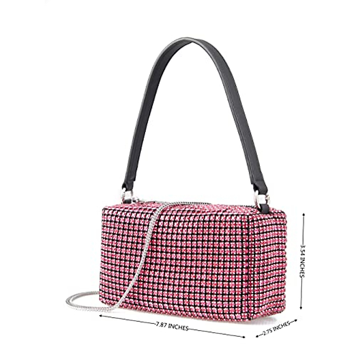 Chanrekenti Rhinestone Purse Evening Bag for Women Crystal Handbags for women Crossbody Purse with Chain for Party