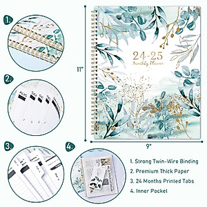 2024-2025 Monthly Planner - Monthly Planner 2024-2025, January 2024 - December 2025, 8.5" x 11", 2 Year Monthly Calendar, Monthly Planner 8.5''x11'' with Monthly Tabs, Double Back Pocket, Large Blocks