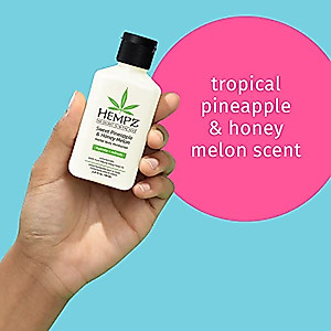 Hempz Sweet Pineapple & Honey Melon Moisturizing Skin Lotion, Hemp Seed Herbal Body Moisturizer with Jojoba, Natural Extracts, Vitamins A and E, 2.25 oz