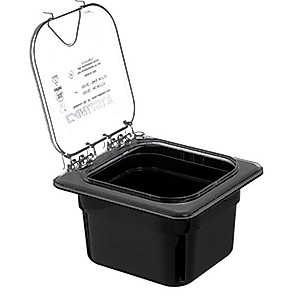 Carlisle FoodService Products 3068403-E Plastic Food Pan, 1/6 Size, 4 Inches Deep, Black