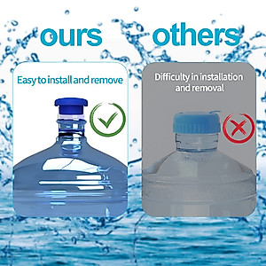 5 Gallon Water Jug Cap | Reusable Replacement No Spill Lids For Water Jug 5 Gallon Plastic Bottles Caps | Silicone Non-Spilling Replacement Cap Fits 5 Gallon Water Bottles | 55mm Bottles | Pack of 3