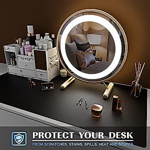 K KNODEL Desk Mat, Mouse Pad, Desk Pad, Waterproof Desk Mat for Desktop, Leather Desk Pad for Keyboard and Mouse, Desk Pad Protector for Office and Home (Black, 31.5" x 15.7")