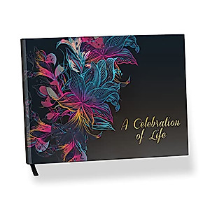 BADAWEN Funeral Guest Book, Hardcover Celebration of Life Guest Book for Memorial Service Registry Decorations