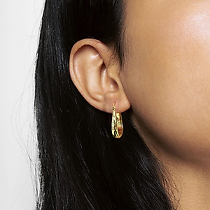 14K Gold Oval Hoop Earrings for Women 925 Sterling Silver Post Hypoallergenic U Shaped Hoops Earrings for Jewelry Gifts