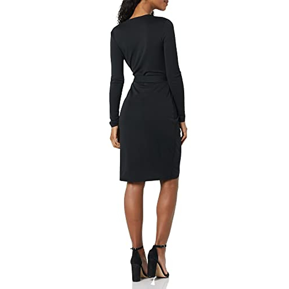 Amazon Essentials Women's Long Sleeve Classic Wrap Dress (Available in Plus Size), Black, XX-Large