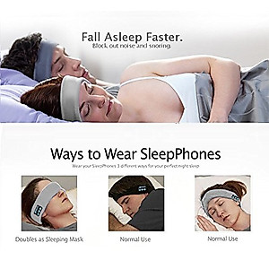 Wireless Bluetooth Stereo Headphones Sports Sleeping Headband Headset Headphone Speaker (Dark Grey)