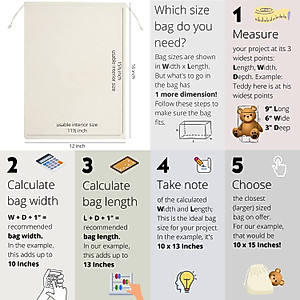 100 Percent Cotton Muslin Drawstring Bags For Shoes Storage Pantry Gifts (12 x 16 inch - 6 pack, Beige)