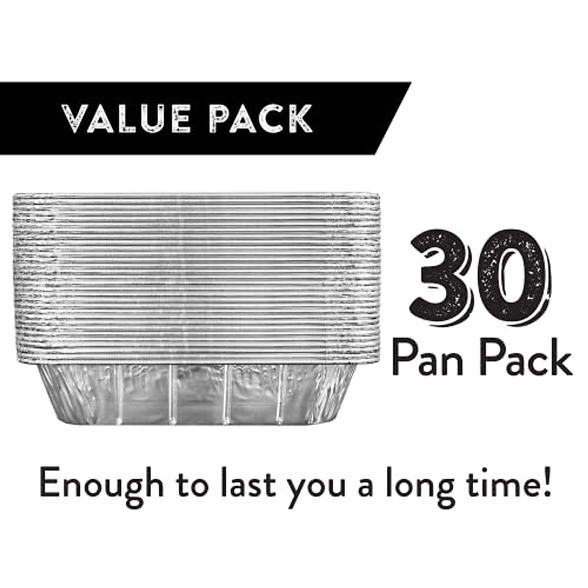 Aluminum Pans 9x13 (30-Pack) - EXTRA HEAVY DUTY - Durable Deep Half-Size Disposable Foil Tins for Grilling, Baking, Cooking, Roasting, Freezing, Serving Food & Lining Steam-Table Trays/Chafers