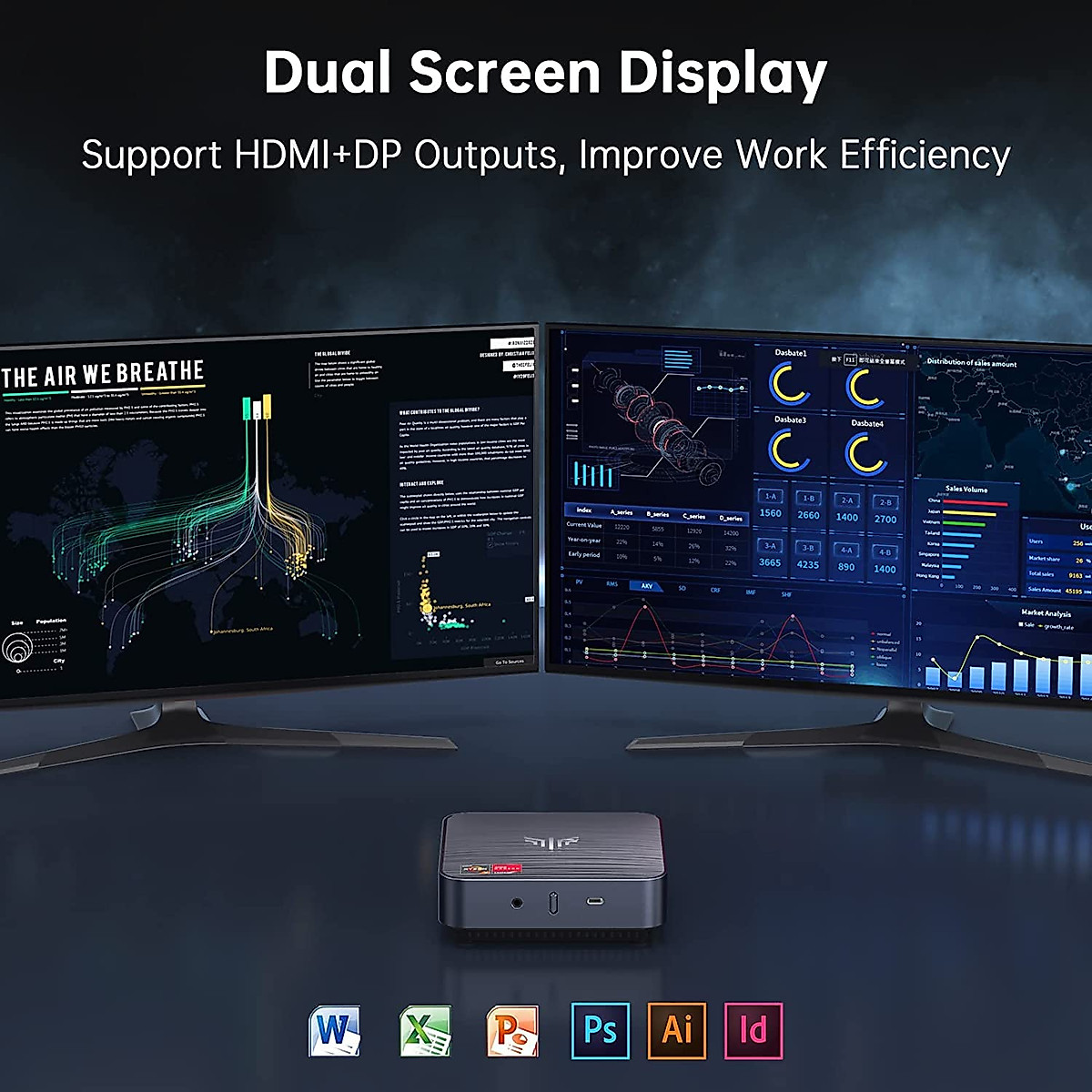 KAMRUI Thin Client Mini PC AMD 4-Core Ryzen 7 3750H Radeon RX Vega 10 Graphics 16GB DDR4 RAM 1TB NVMe SSD WiFi AC BT 4K HDMI DisplayPort USB-C RJ-45 Windows 11 Pro
