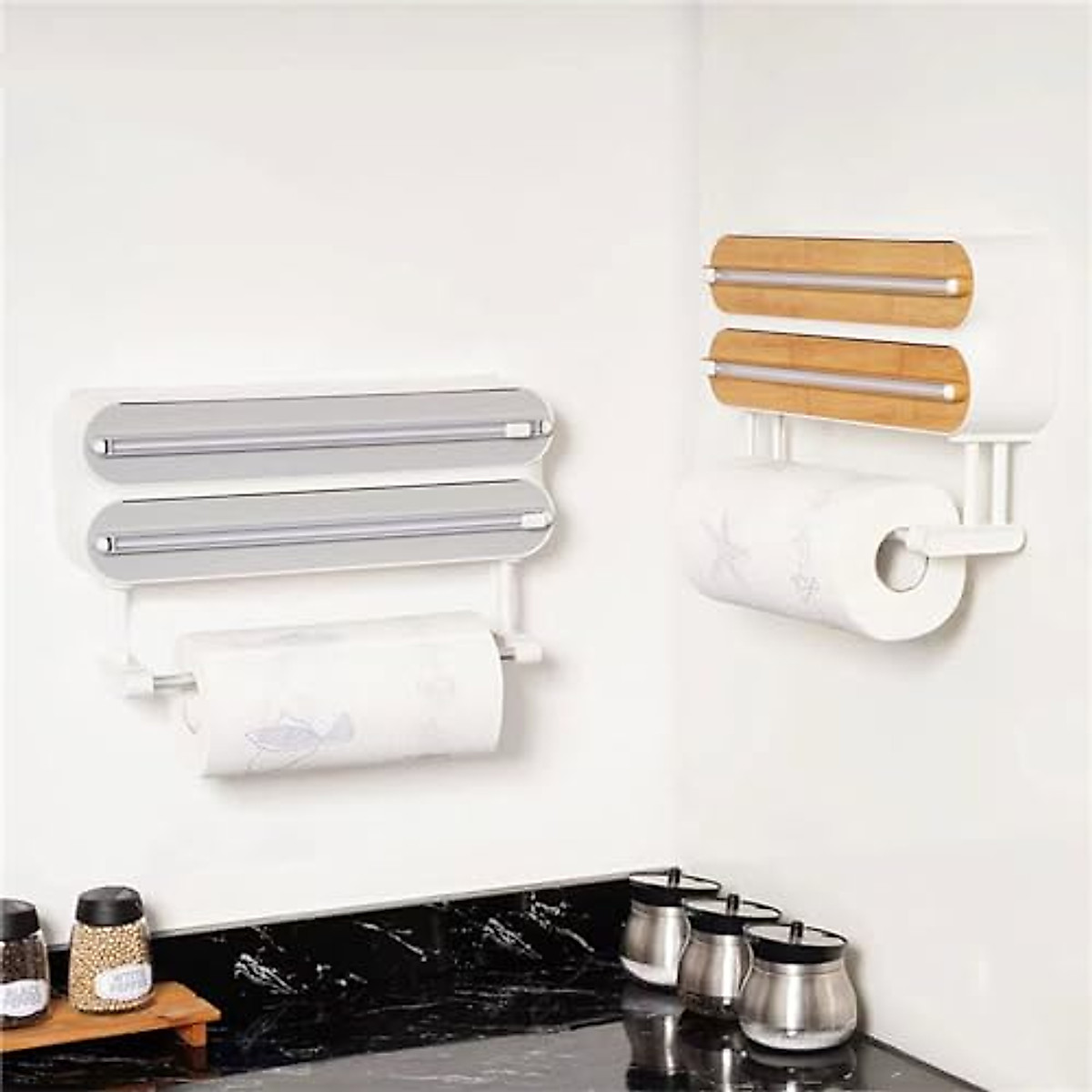 YZYDF Magnetic Cling Wrap Cutter Convenient Cling Film Dispenser Wrap Dispenser with Slide Cutter