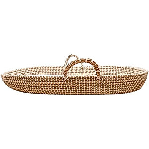 Seagrass Baby Changing Basket with Waterproof Pad | Portable Diaper Changing Topper for Dresser or Table | A Nursery Essential