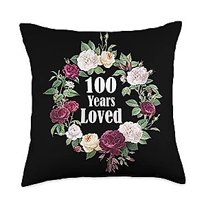 100th Birthday Gifts Appeal 100th Birthday Gifts Funny Loved 100 Years Old Men & Women Throw Pillow, 18x18, Multicolor