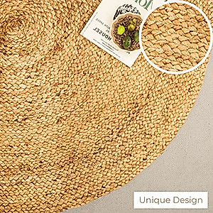 Jute Rug Natural Fibers Woven Boho Reversible Runner Rug Carpet Oval 3x5 Feet