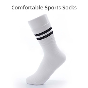 WAIKAS 【5-Pack】 Mid Calf Socks for Women, Common Size Adult Socks, Black/White/Yellow/Rose Red/Green each color 1 Pair