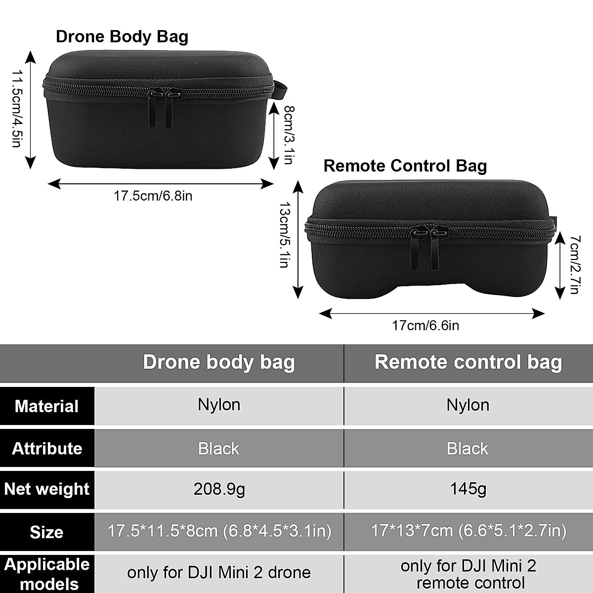 iEago RC Drone Case + Controler Compact Case for DJI Mini 4K/Mini 2 SE/Mini 2, Portable Small Case Storage Bag for DJI Mini 4K Accessories