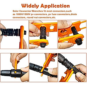 2 Pcs Solar Connector Wrench Tool Kit Assembly Disconnect Removel Spanner for Solar Panel Connector PV Extension Cable Wire Kit