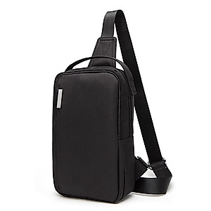 YUKABAN Sling Bag Water Resistant Shoulder Chest Crossbody Bags Sling Backpack for Men Women (Black)