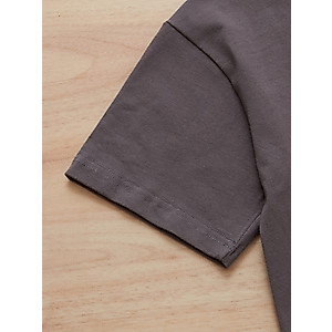 SOLY HUX Girl's Letter Graphic Tees T Shirts Short Sleeve Casual Summer Tops Mocha Brown 160