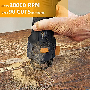 Cordless Drywall Cut Out Tool, MAXXT 20V Drywall Rotary Saw 28000 RPM with 2.0Ah Battery and Quick Charger, Tool Free Depth Adjustment, Drywall Cutting Tool for Plywood/Wood/Drywall(Included 2 Bits)