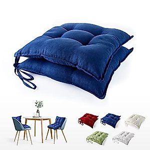 2Pcs Patio Seat Cushions Deep Seating Chair Cushion, Waterproof Cushion for Patio, Outdoor Seat Pads, Back Cushion Set, Office, Dining Chair,19x19x4 Inch (Blue)