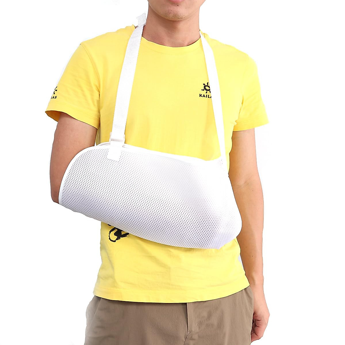 ROSENICE Arm Sling Mesh Adjustable Shoulder Medical Sling for Broken Arm(White)