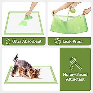 Pogi's Dog Training Pads with Adhesive Sticky Tabs (50-Count) (24x24in) - Large Puppy Pads, Earth-Friendly Dog Pads, Plant-Based Puppy Pee Pads for Dogs - Puppy Supplies for Small to Large Sized Dogs