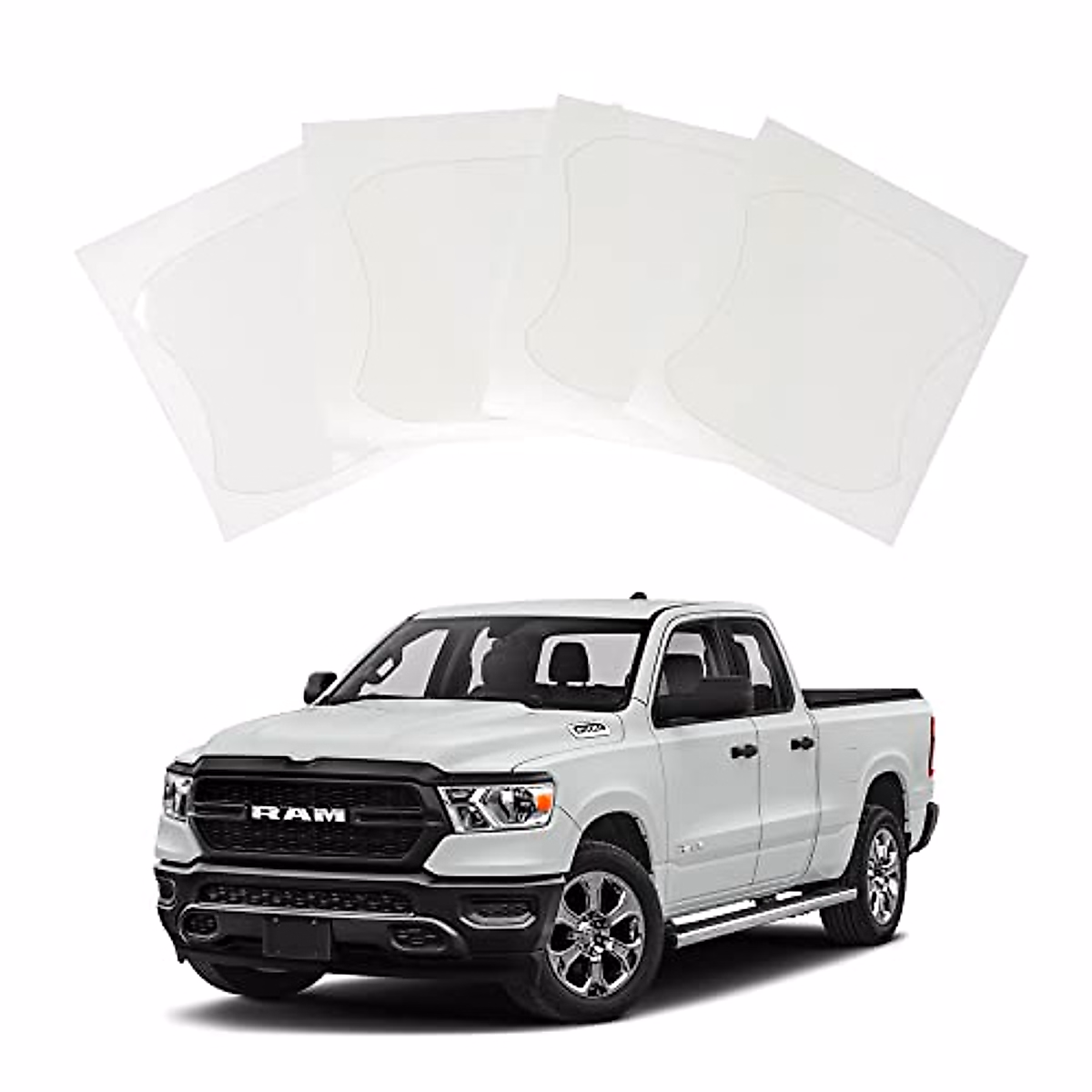 Custom Fit Door Handle Cup 3M Scotchgard Anti Scratch Paint Protector Film Self Healing PPF Guard for 2019 2020 2021 2022 2023 Dodge RAM 1500 Regular Cab, Quad Cab, Crew Cab, Mega Cab Truck