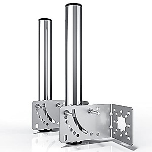 Ueevii Universal Wireless Bridge Bracket Mount/360°Adjustment Wall-Mounted/3.8cm Diam,2.5mm Thick Stainless Steel Mount,Sturdy and Durable/Wildly Used on Outdoor AP,Point to Point WiFi Bridge/2-Pack