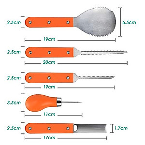 ERKOON 13 Pieces Halloween Pumpkin Carving Kit Professional Stainless Steel Carving Tools Set with Carrying Case Pumpkin Cutting Sculpting Tool for Halloween Decoration Jack-O-Lanterns