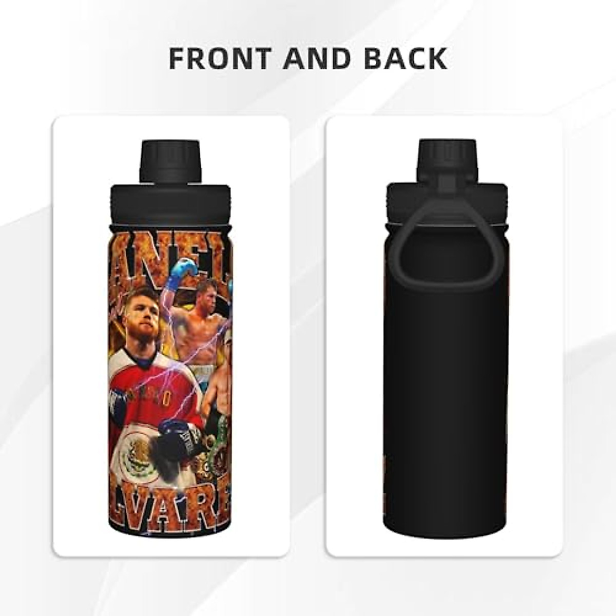 Eevikion Canelo of Alvarez Stainless Steel Insulated Tumbler Sports Water Bottle Hot and Cold Travel Cup 18oz