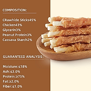 Jungle Calling Dog Treats, Chicken Wrapped Rawhide Sticks for Dogs, Delicious and Nutritious Training Reward Treats and Dog Chews Snacks, 6 oz