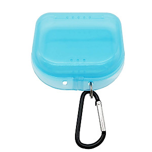 AIWAYING Retainer Case Mouth Guard Denture Box with Carabiner Clip