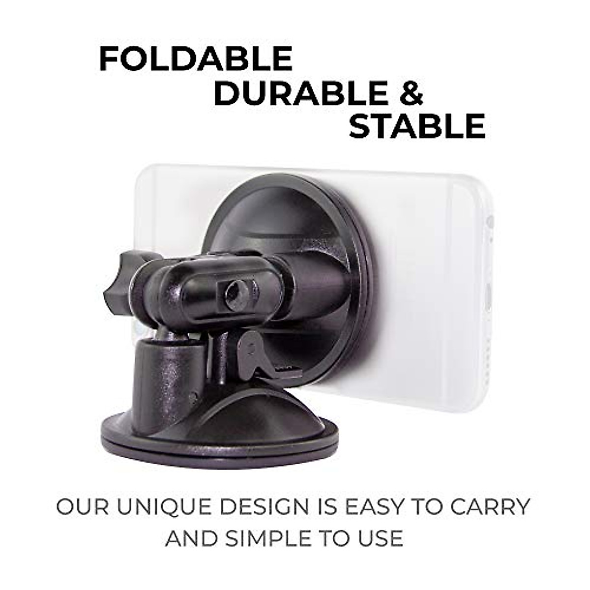 hula+ Shower/Mirror Phone Holder/Mount/Stand. Reusable Non-Residue Mount for Bathroom/Kitchen/Wall. Compatible with All Phones, Great Gift for TikTok/YouTube/Make Up… (Black)