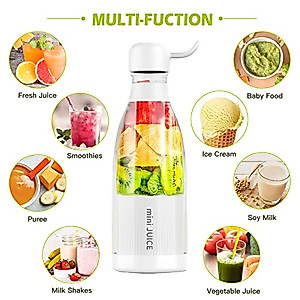 Personal Blender, Cheweetty Personal Size Blender for Shakes and Smoothies, Electric Fresh Juice Blender Cup, 10Oz Portable Blender USB Rechargeable with Eight 3D Blades for Home, Travel, Outdoors